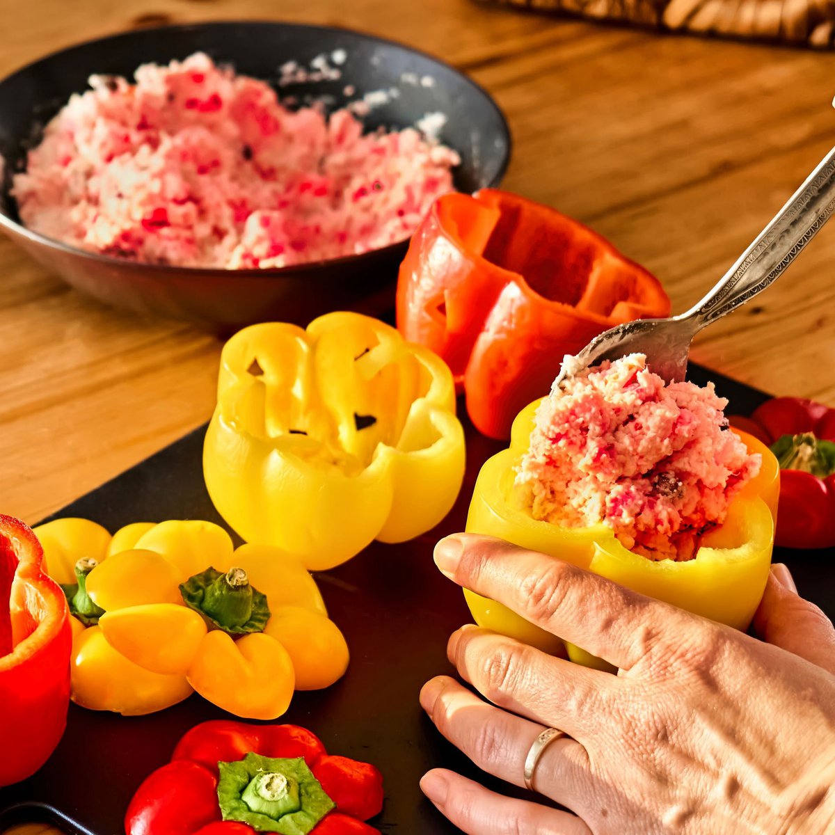 Bison and Brown Rice Stuffed Peppers Recipe