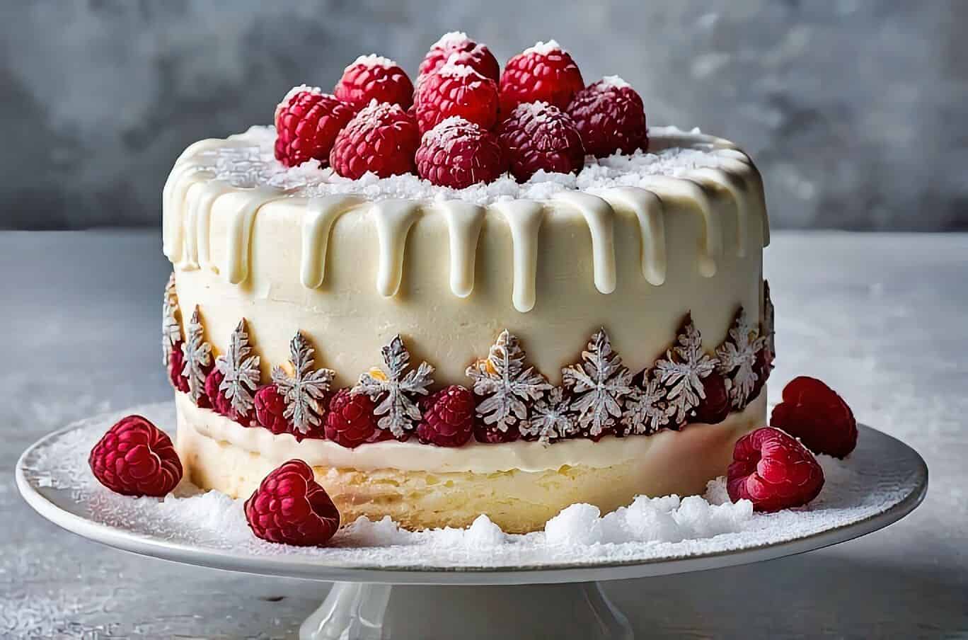 Great Raspberry Snowflake Cake Recipe