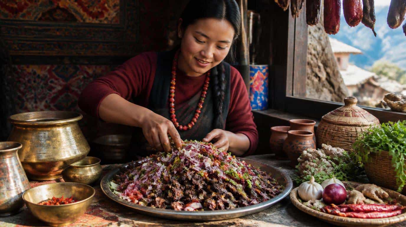 Nepal Sukuti Sadheko Recipe